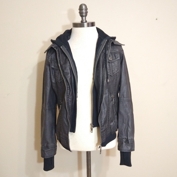 Lock and Love | Jackets & Coats | Lock Love Gray And Black Vegan ...